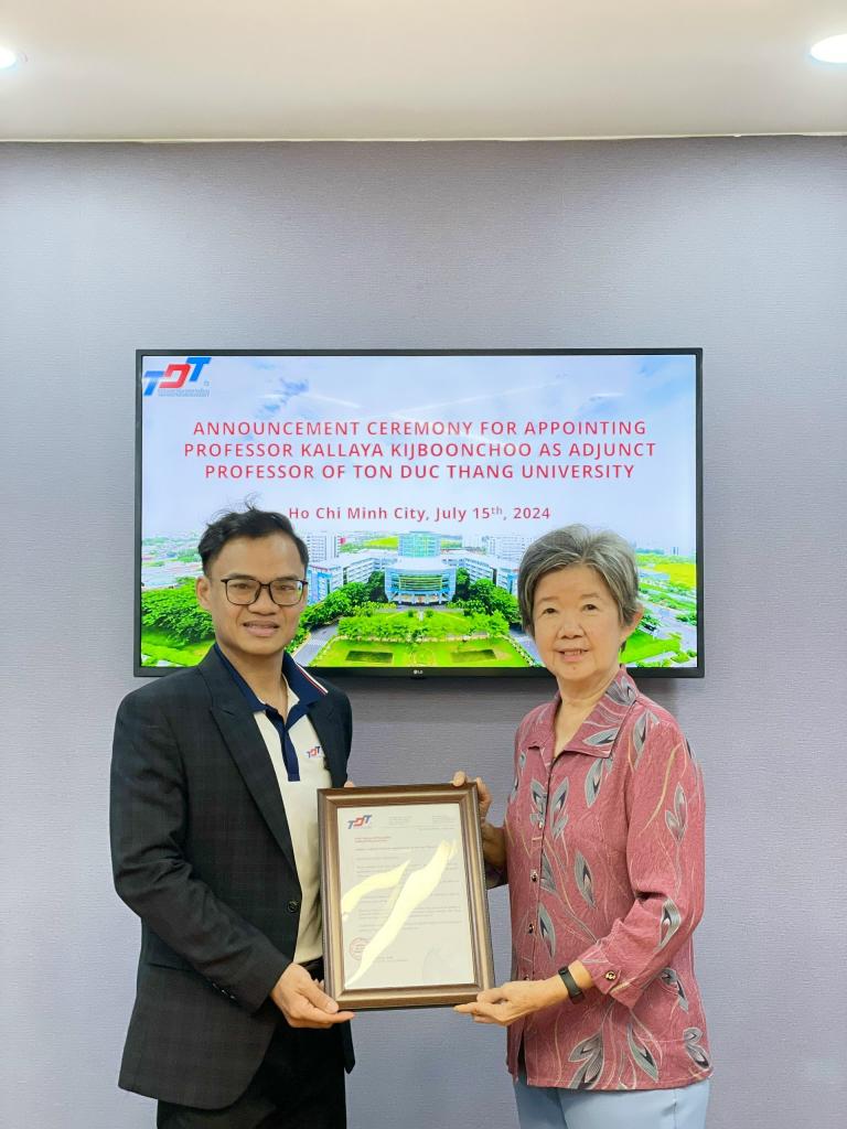 Organized the awarding of the letter of appointment of Adjunct Professor of TDTU to Prof ...